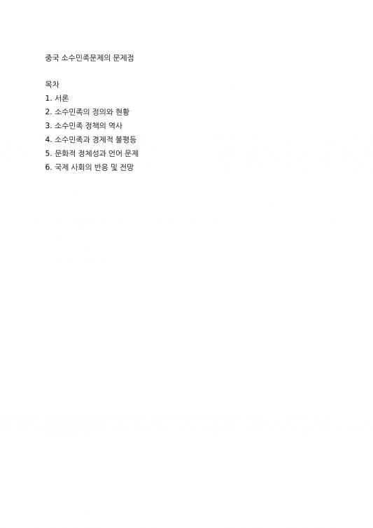 중국 소수민족문제의 문제점