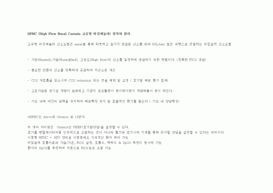 HFNC (고유량 비강케뉼라)