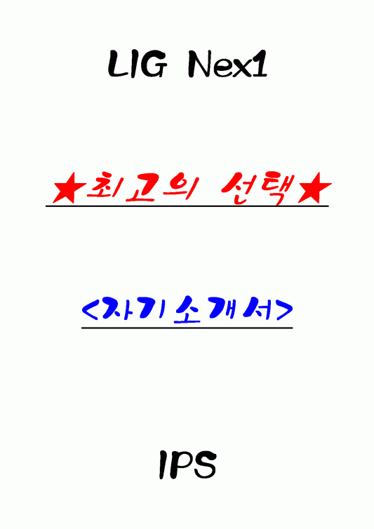 LIG Nex1 IPS 자기소개서