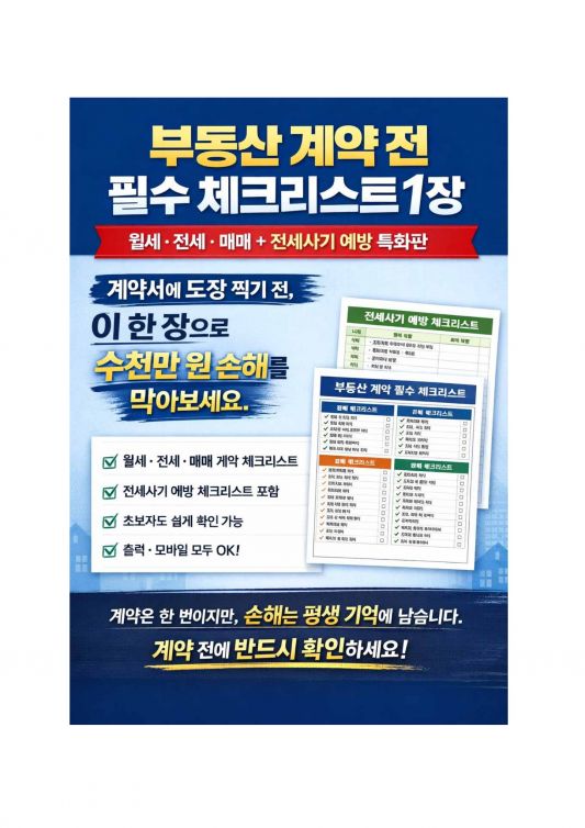 2026년 부동산 계약전 체크리스트 (전세사기 방지 체크리스트 포함)