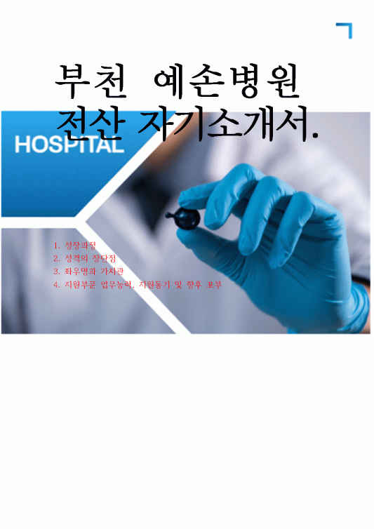 부천 예손병원 전산 자기소개서