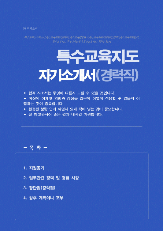 경력직 특수교육지도사 자소서