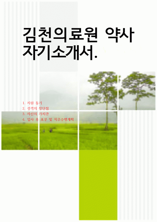 김천의료원 약사 자기소개서