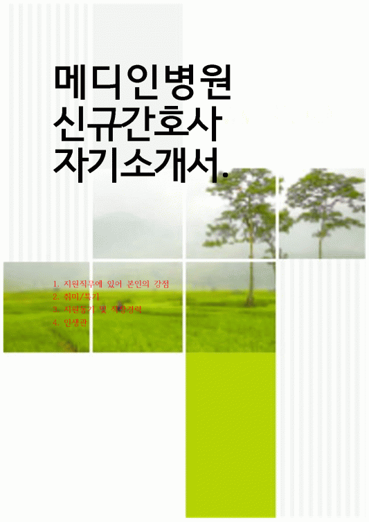메디인병원 신규간호사 자기소개서