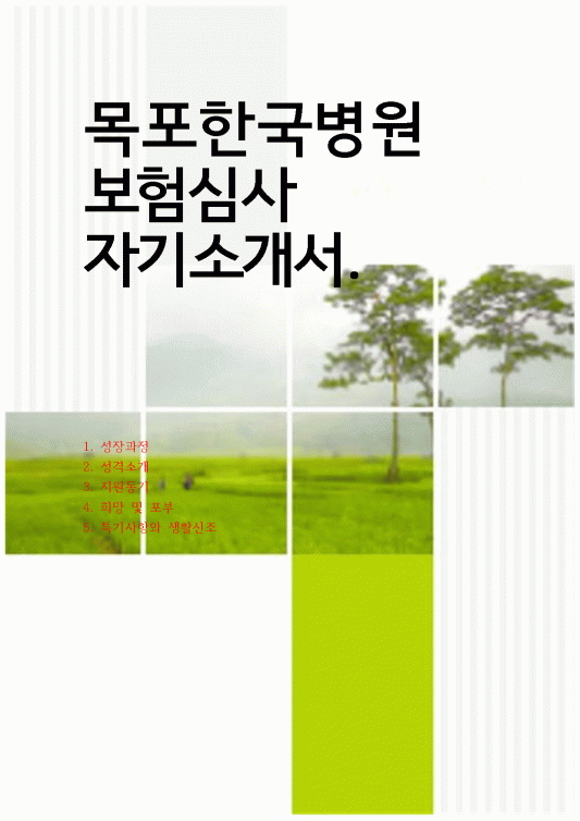 목포한국병원 보험심사 자기소개서