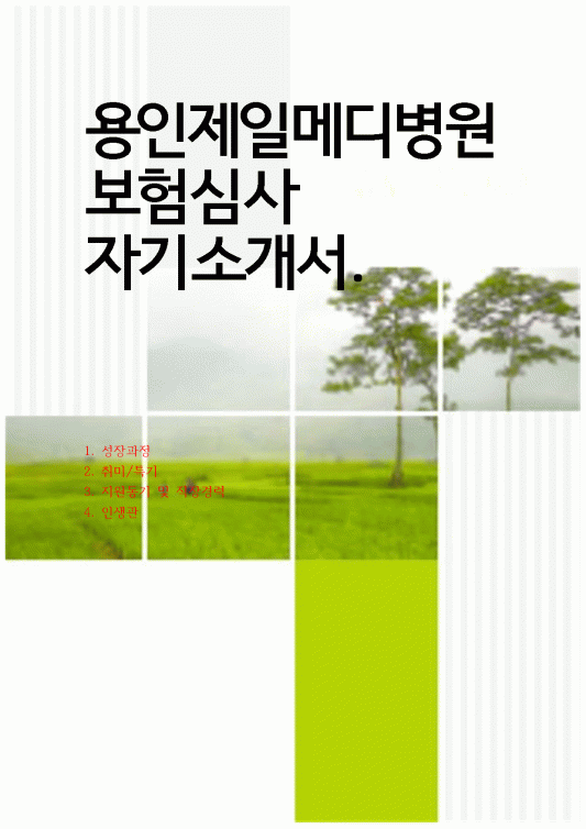용인제일메디병원 보험심사 자기소개서