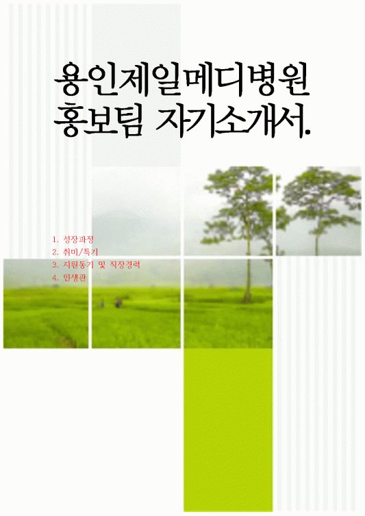 용인제일메디병원 홍보팀 자기소개서