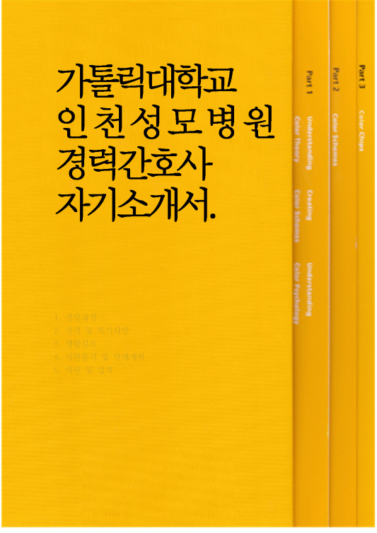 가톨릭대학교 인천성모병원 경력간호사 자기소개서