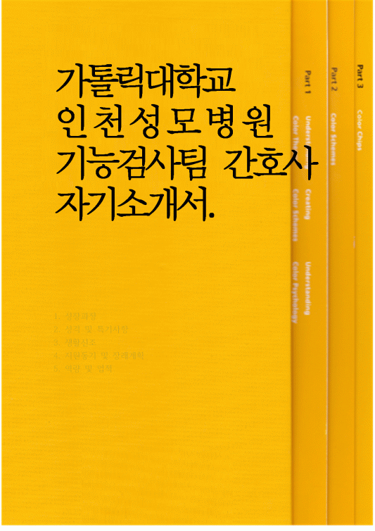 가톨릭대학교 인천성모병원 기능검사팀 간호사 자기소개서