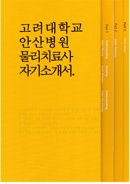 고려대학교 안산병원 물리치료사 자기소개서