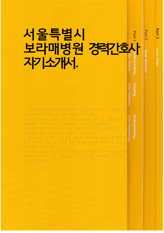 서울특별시 보라매병원 경력간호사 자기소개서