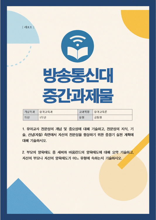 유아교육론)) 유아교사 전문성의 개념 및 중요성에 대해 기술하고 전문성의 지식 기술 신념 측면에서 자신의 전문성을 향상하기 위한 중장기 실천 계획에 대해 기술하시오
