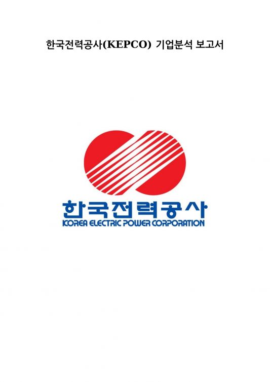 한국전력공사(KEPCO) 기업분석 보고서