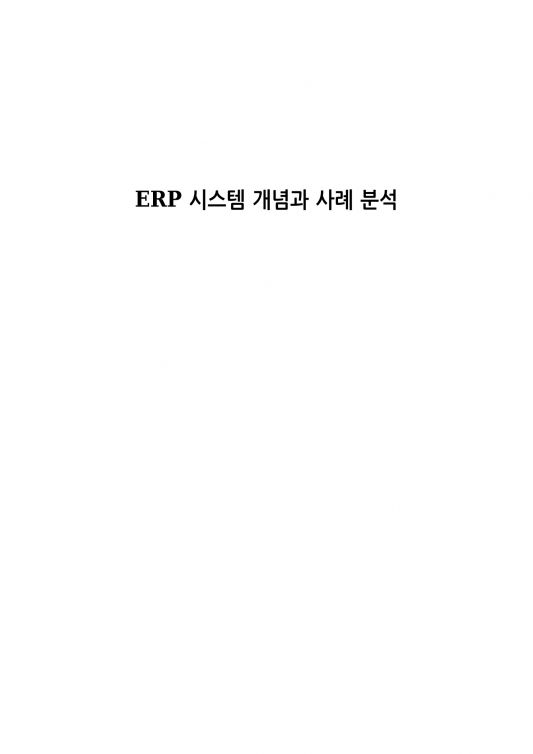 ERP 시스템 개념과 사례 분석