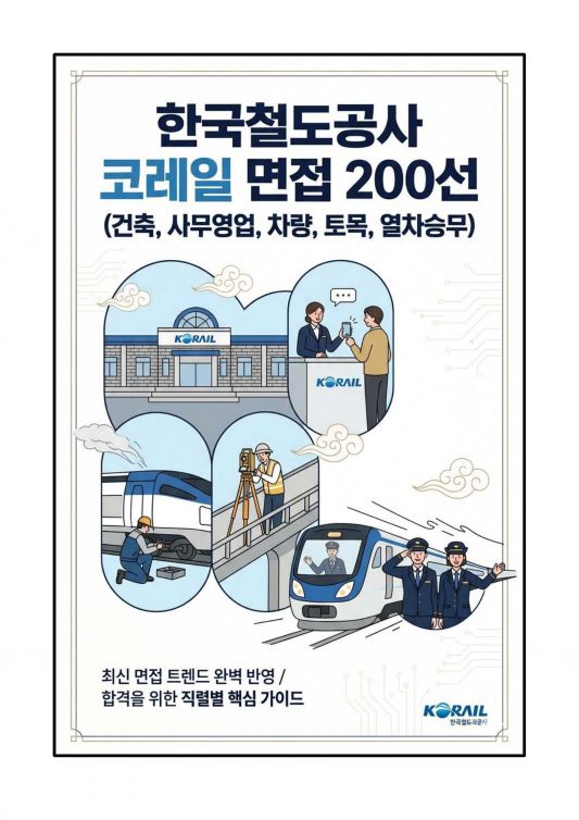 한국철도공사 코레일 면접 200선 (건축, 사무영업, 차량, 토목, 열차승무)
