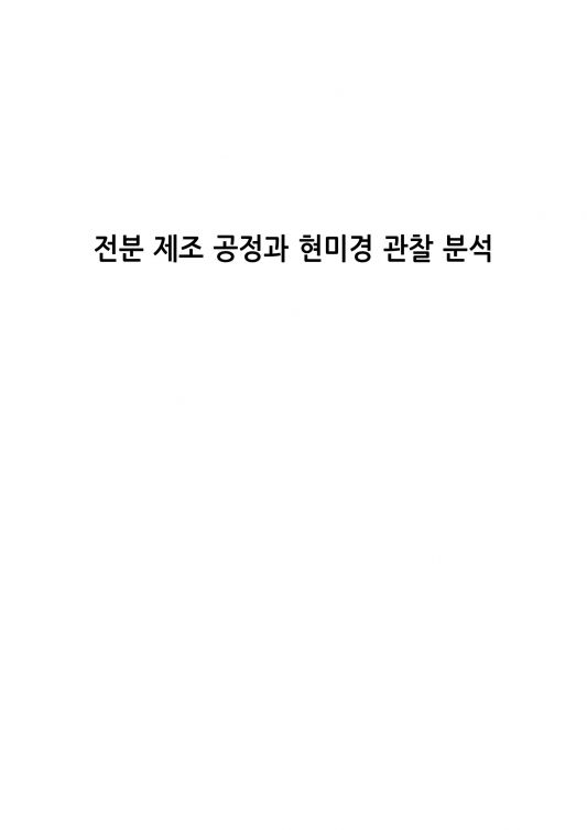 전분 제조 공정과 현미경 관찰 분석