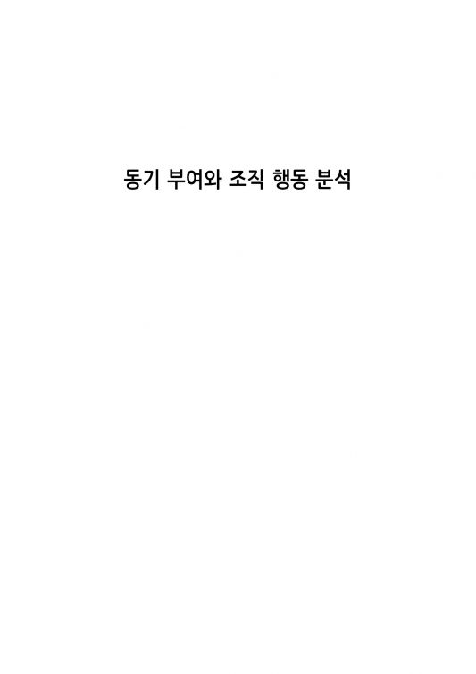 동기 부여와 조직 행동 분석