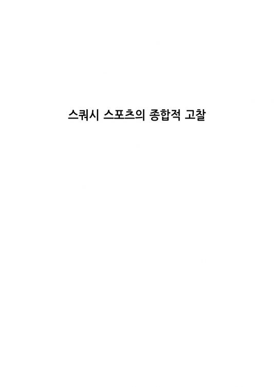 스쿼시 스포츠의 종합적 고찰