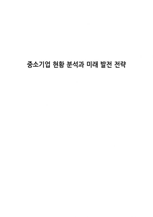 중소기업 현황 분석과 미래 발전 전략