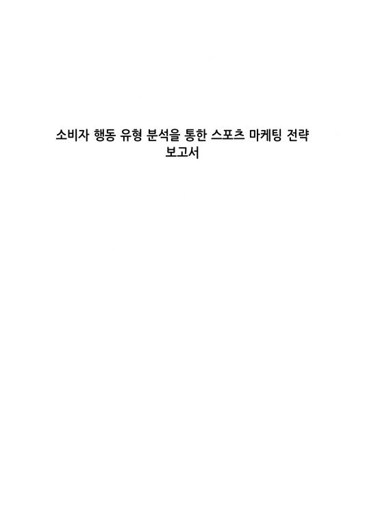 소비자 행동 유형 분석을 통한 스포츠 마케팅 전략 보고서