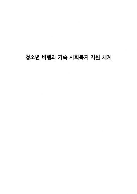 청소년 비행과 가족 사회복지 지원 체계