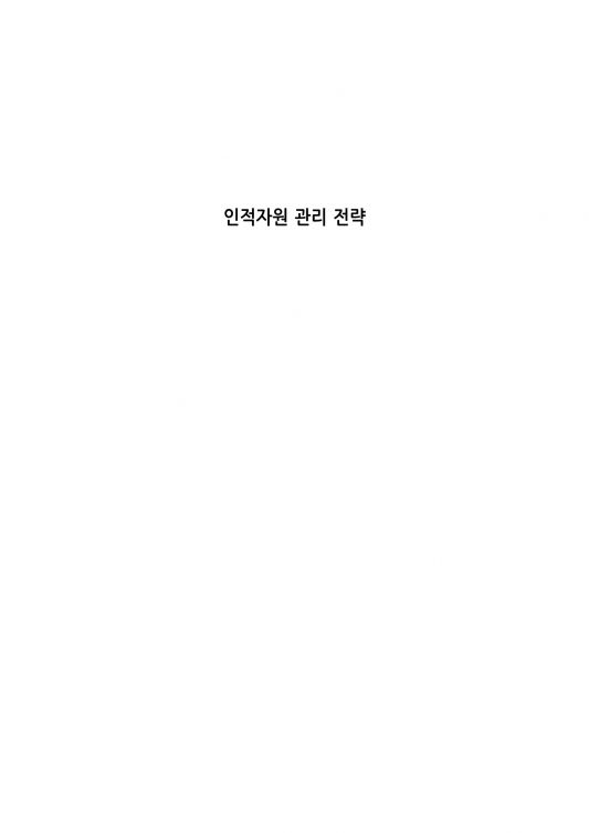 인적자원 관리 전략
