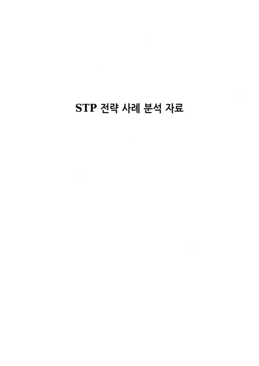 STP 전략 사례 분석 자료