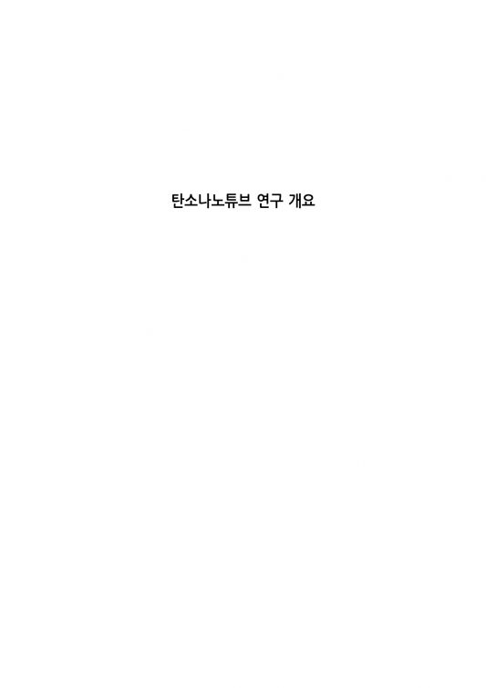 탄소나노튜브 연구 개요