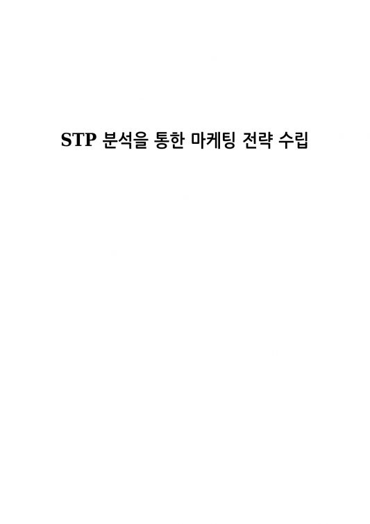 STP 분석을 통한 마케팅 전략 수립