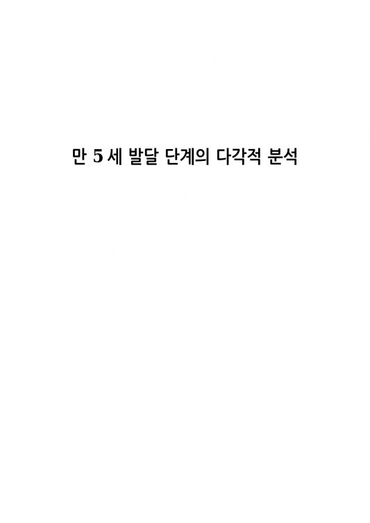 만 5세 발달 단계의 다각적 분석