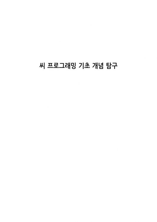 씨 프로그래밍 기초 개념 탐구