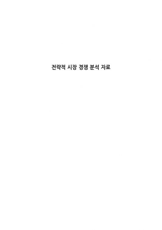 전략적 시장 경쟁 분석 자료