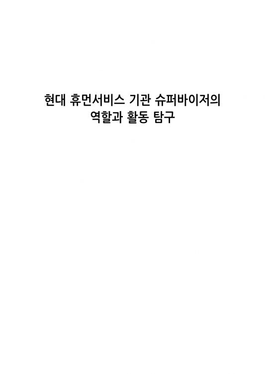 현대 휴먼서비스 기관 슈퍼바이저의 역할과 활동 탐구