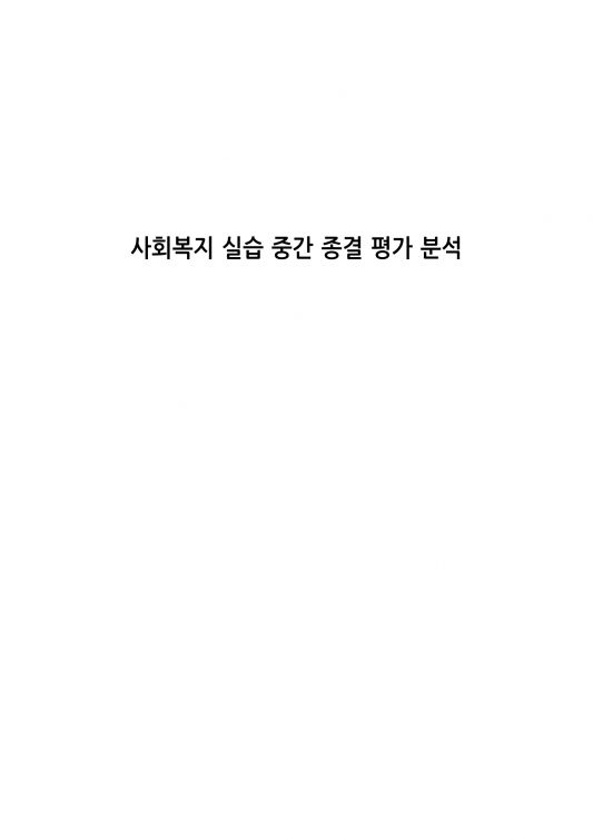 사회복지 실습 중간 종결 평가 분석