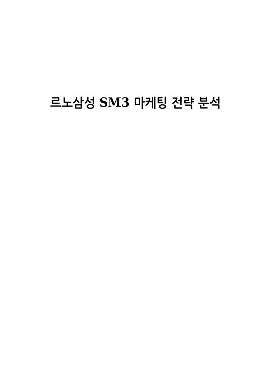 르노삼성 SM3 마케팅 전략 분석