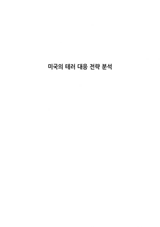 미국의 테러 대응 전략 분석