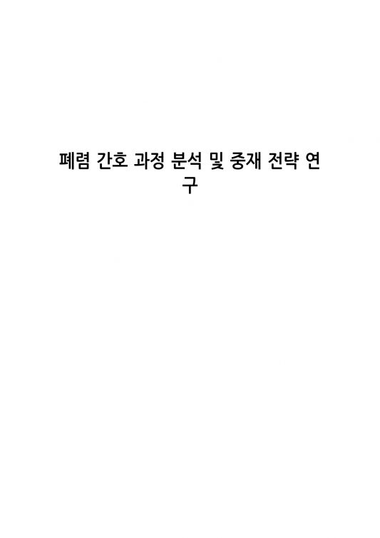 폐렴 간호 과정 분석 및 중재 전략 연구
