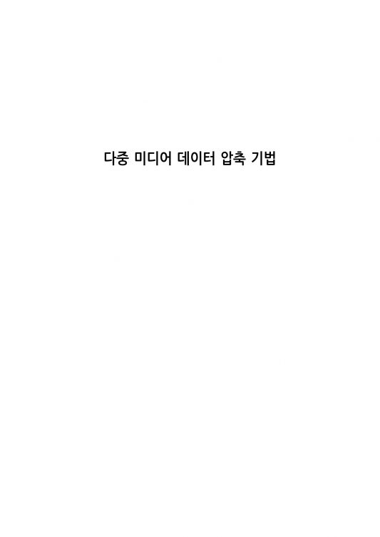 다중 미디어 데이터 압축 기법
