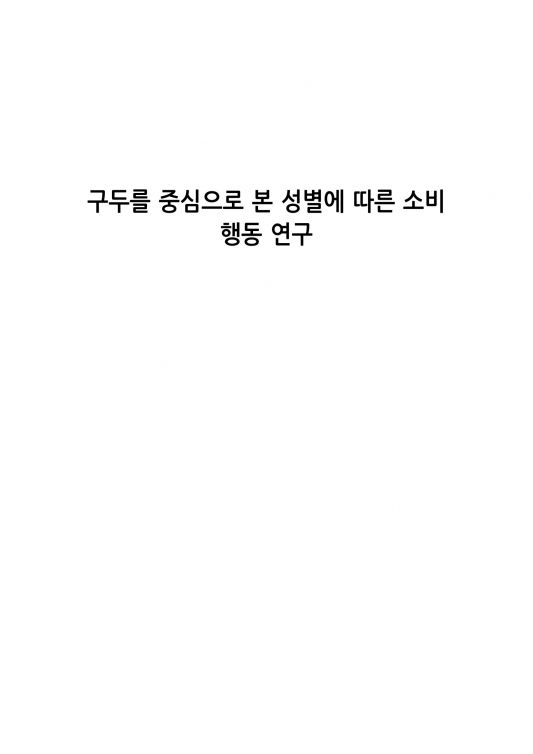 구두를 중심으로 본 성별에 따른 소비 행동 연구
