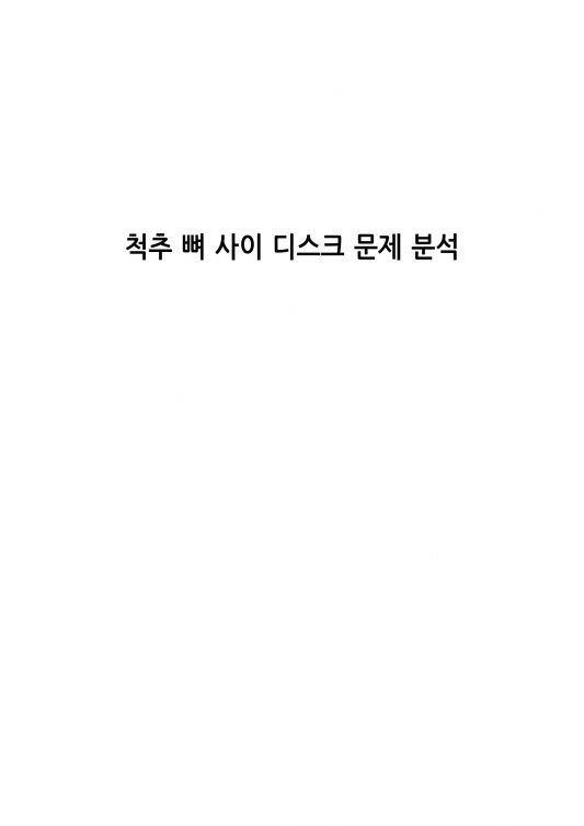척추 뼈 사이 디스크 문제 분석