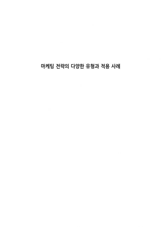 마케팅 전략의 다양한 유형과 적용 사례