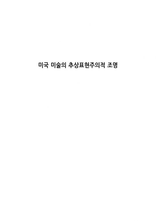 미국 미술의 추상표현주의적 조명