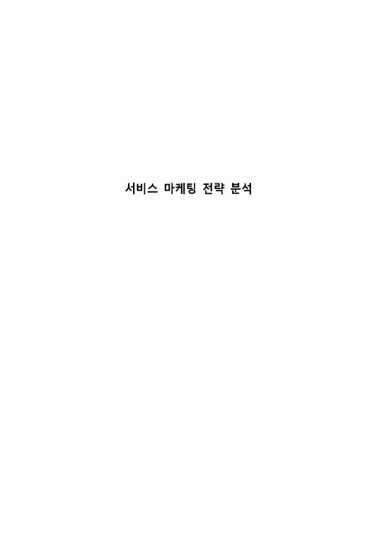 서비스 마케팅 전략 분석