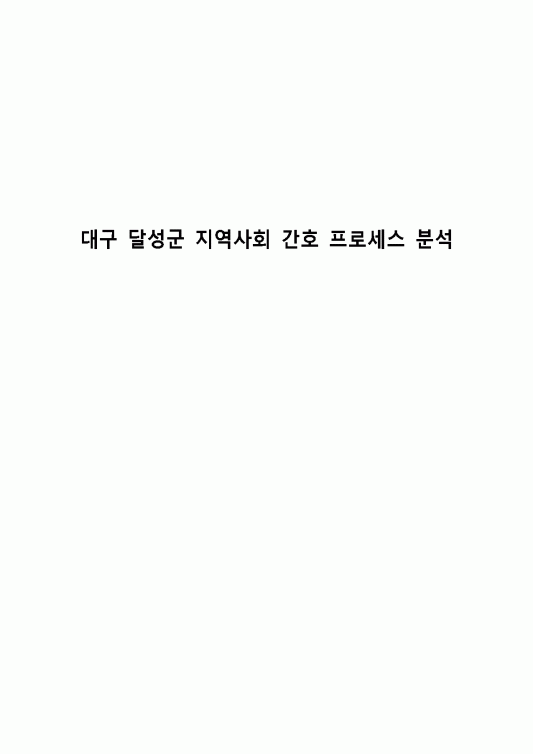 대구 달성군 지역사회 간호 프로세스 분석