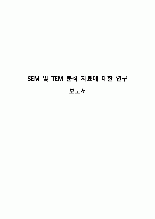 SEM 및 TEM 분석 자료에 대한 연구 보고서