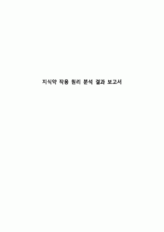 지식약 작용 원리 분석 결과 보고서