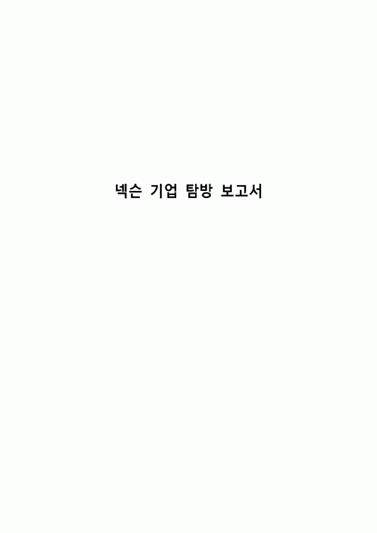 넥슨 기업 탐방 보고서