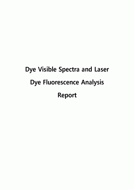 Dye Visible Spectra and Laser Dye Fluorescence Analysis Report