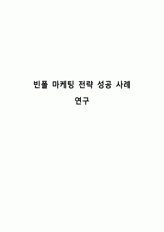 빈폴 마케팅 전략 성공 사례 연구