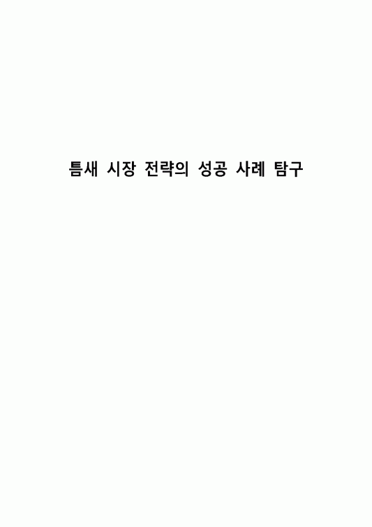틈새 시장 전략의 성공 사례 탐구